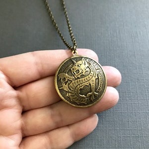 Dragon Hidden Locket Gothic Medieval Dragon Necklace Unisex Men's ...