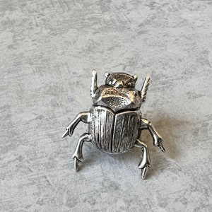 Beetle Tie Tack, Silver Beetle Brooch, Bug Lapel Pin, Brass Bug, Creepy ...