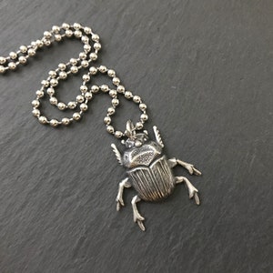 Beetle Necklace Silver Bug Patina Insect Gold Beetle Scarab Pendant ...