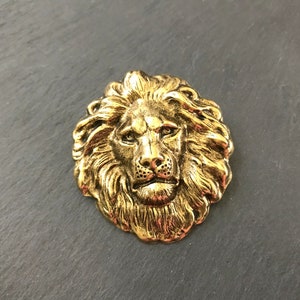 Lion Head Pin Leo Birthday Gift Zodiac LARGE Lion's Mane - Etsy
