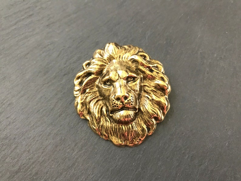 Large Gold Lion Pin Leo Birthday Zodiac Lion's Mane Brooch - Etsy
