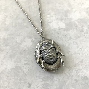 Silver Beetle Locket Oval Insect Locket Entomologist Gift Gothic Bug ...