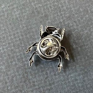 Beetle Tie Tack, Silver Beetle Brooch, Bug Lapel Pin, Brass Bug, Creepy ...