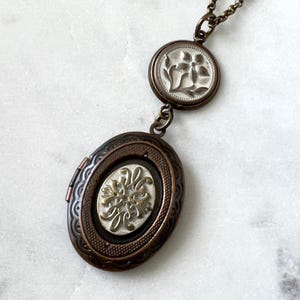 Vintage Style Buttons Locket Repurposed Metal Buttons Nature Inspired ...