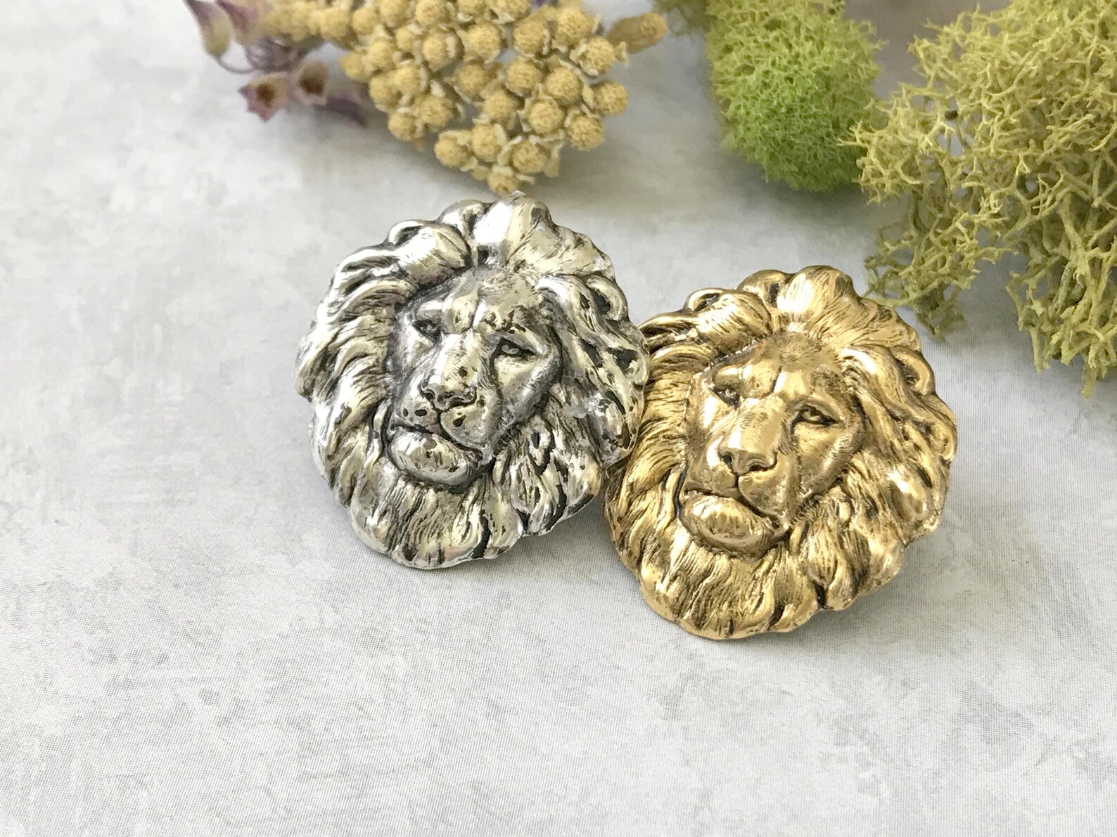Gold Lion Brooch SMALL Lion Pin Leo Birthday Lion's | Etsy