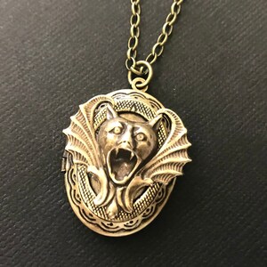 Vampire Bat Locket Gargoyle Gothic Jewelry Men's Goth Locket Creepy Bat ...