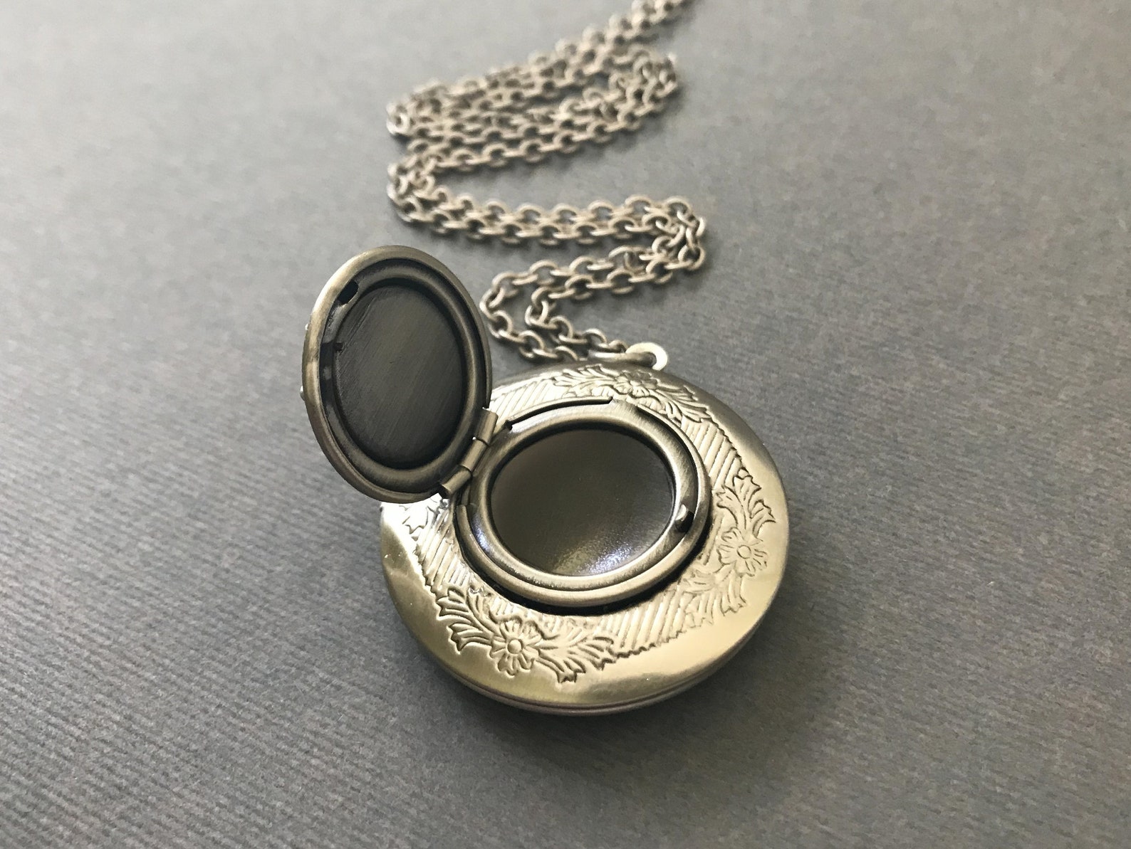 Celestial Double Locket Quarter Moon Stars Antique Silver - Etsy