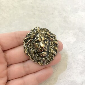 LARGE Lion Pin Antique Brass Lion Leo Birthday Zodiac Lion | Etsy