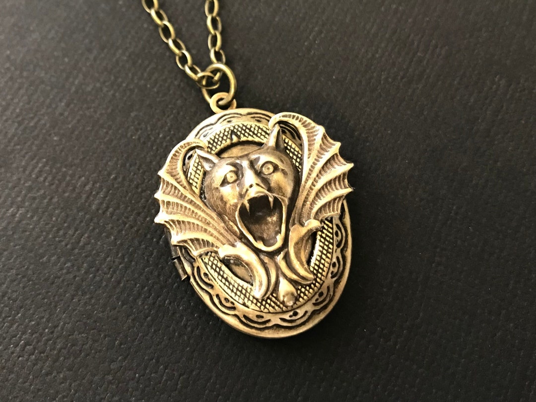 Vampire Bat Locket Gargoyle Gothic Jewelry Men's Goth - Etsy