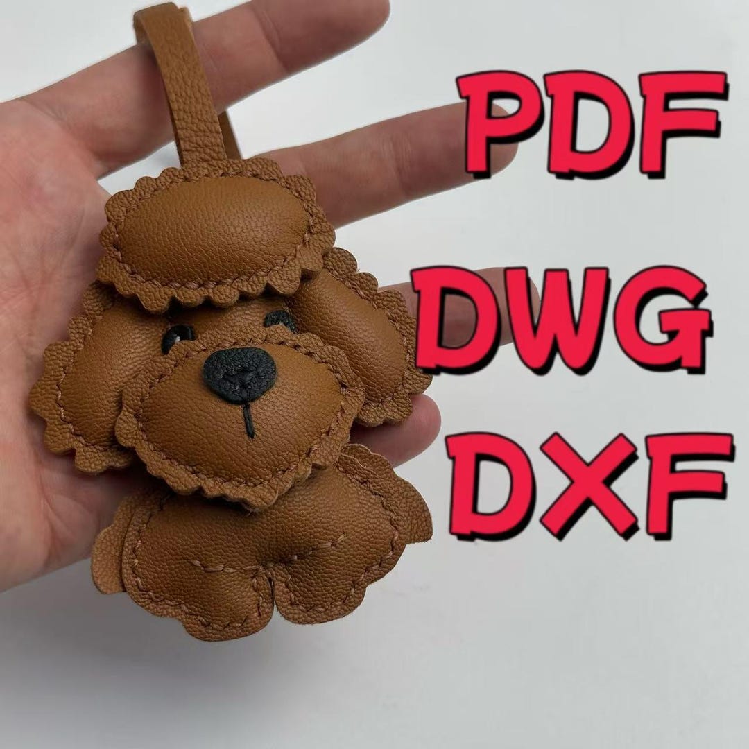 PDF DXF DWG Mode Keychain Keychain Dog Blueprint Dog Digital Blueprint ...