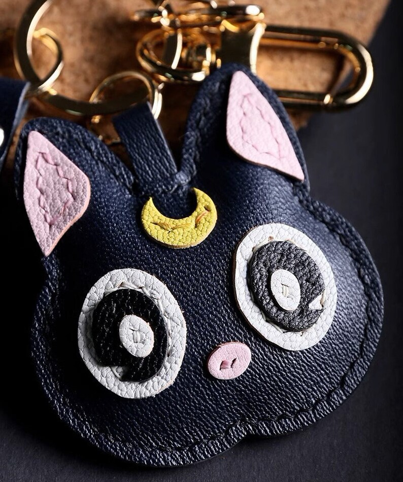 Black Cat Keychain Schoolbag Pendant Customization Pure Handmade Car ...