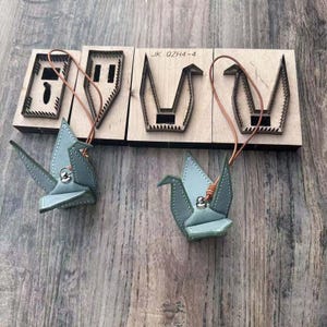 Origami Crane Pendant Leather Cutting Mold, Origami Crane Bag Hanger ...