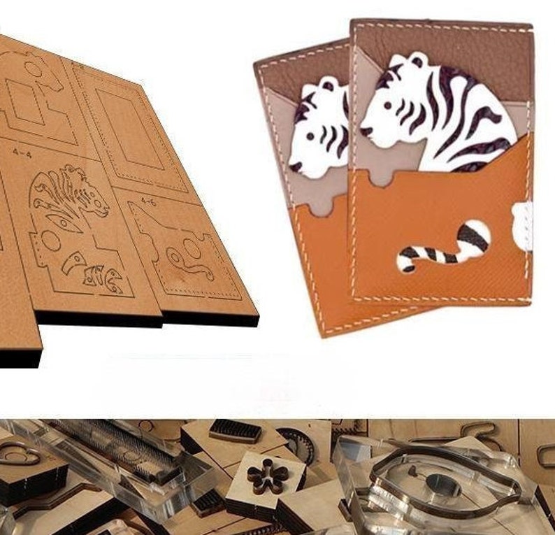 Molde troquelado para cortar cuero con forma de tigre, juego de ...