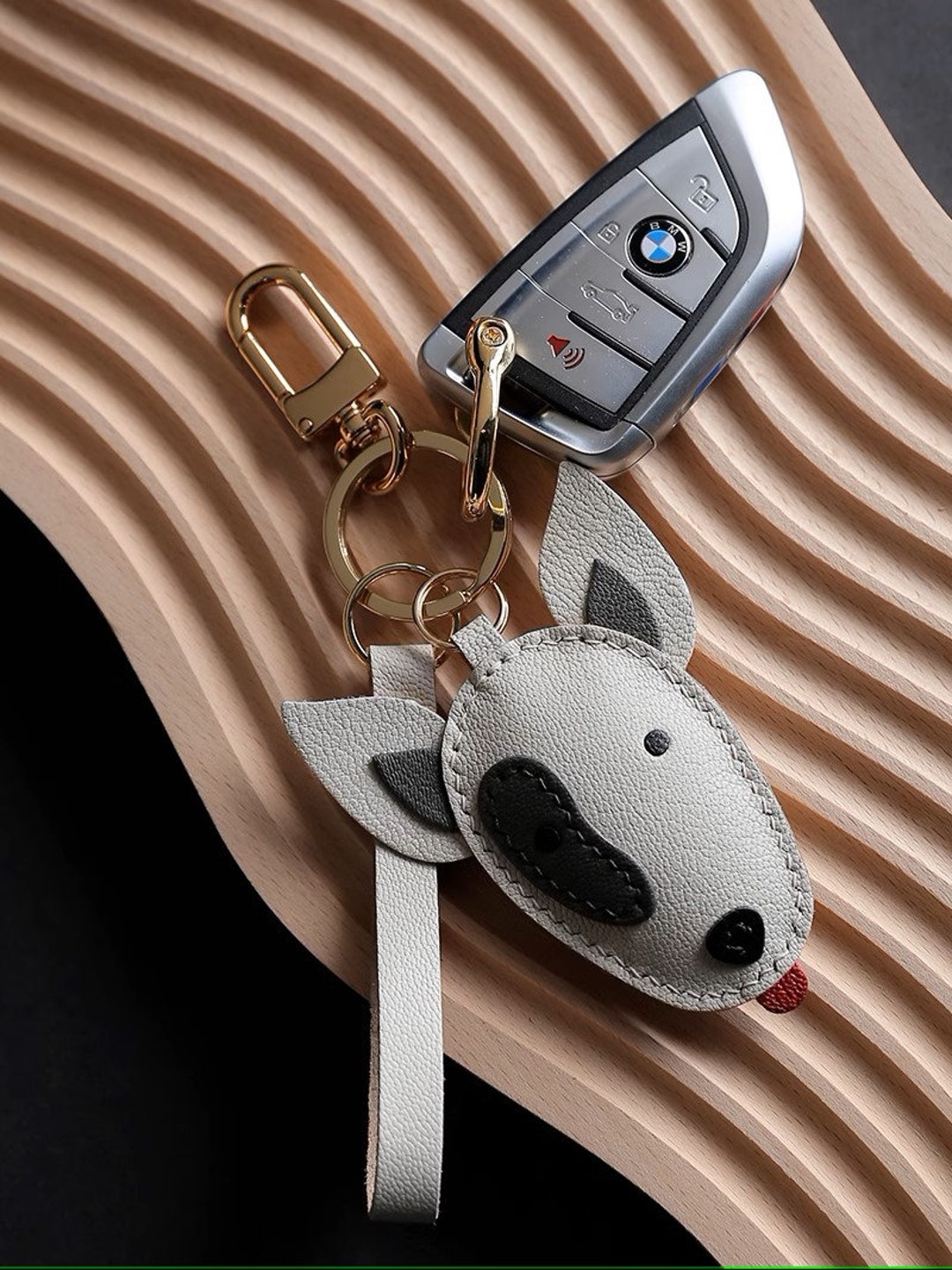 Bull Terrier Keychain Schoolbag Pendant Customization Pure Handmade Car ...