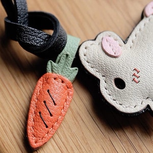 Rabbit and Carrot Keychain Pendant Customization Pure Handmade Car ...