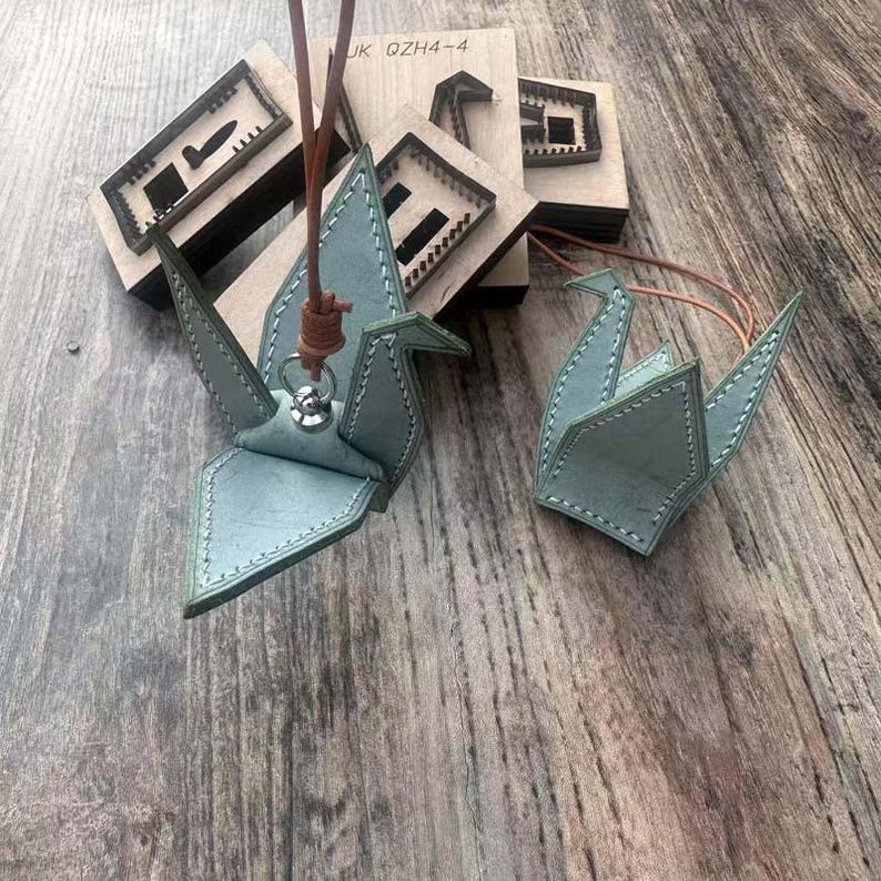 Origami Crane Pendant Leather Cutting Mold, Origami Crane Bag Hanger ...