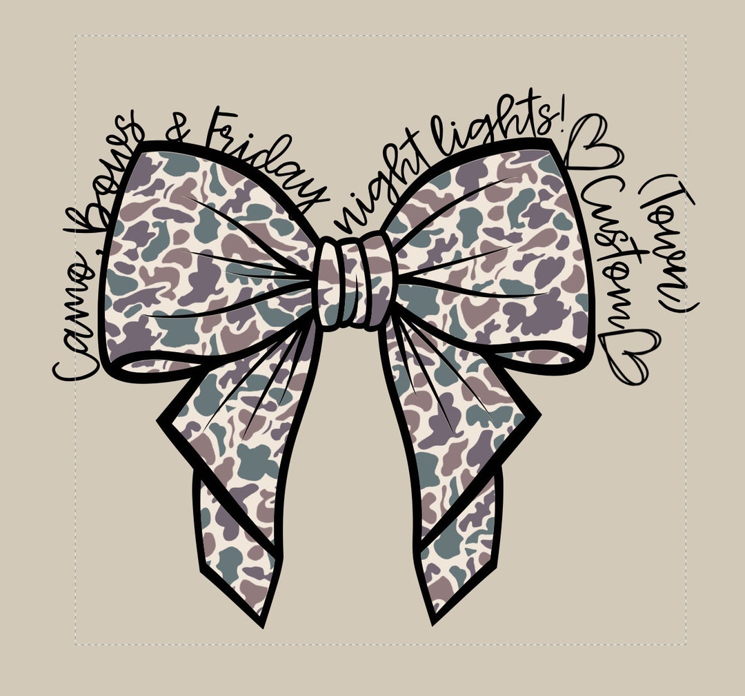 CUSTOMIZED CAMO Coquette Bow School Png Digital Download - Etsy