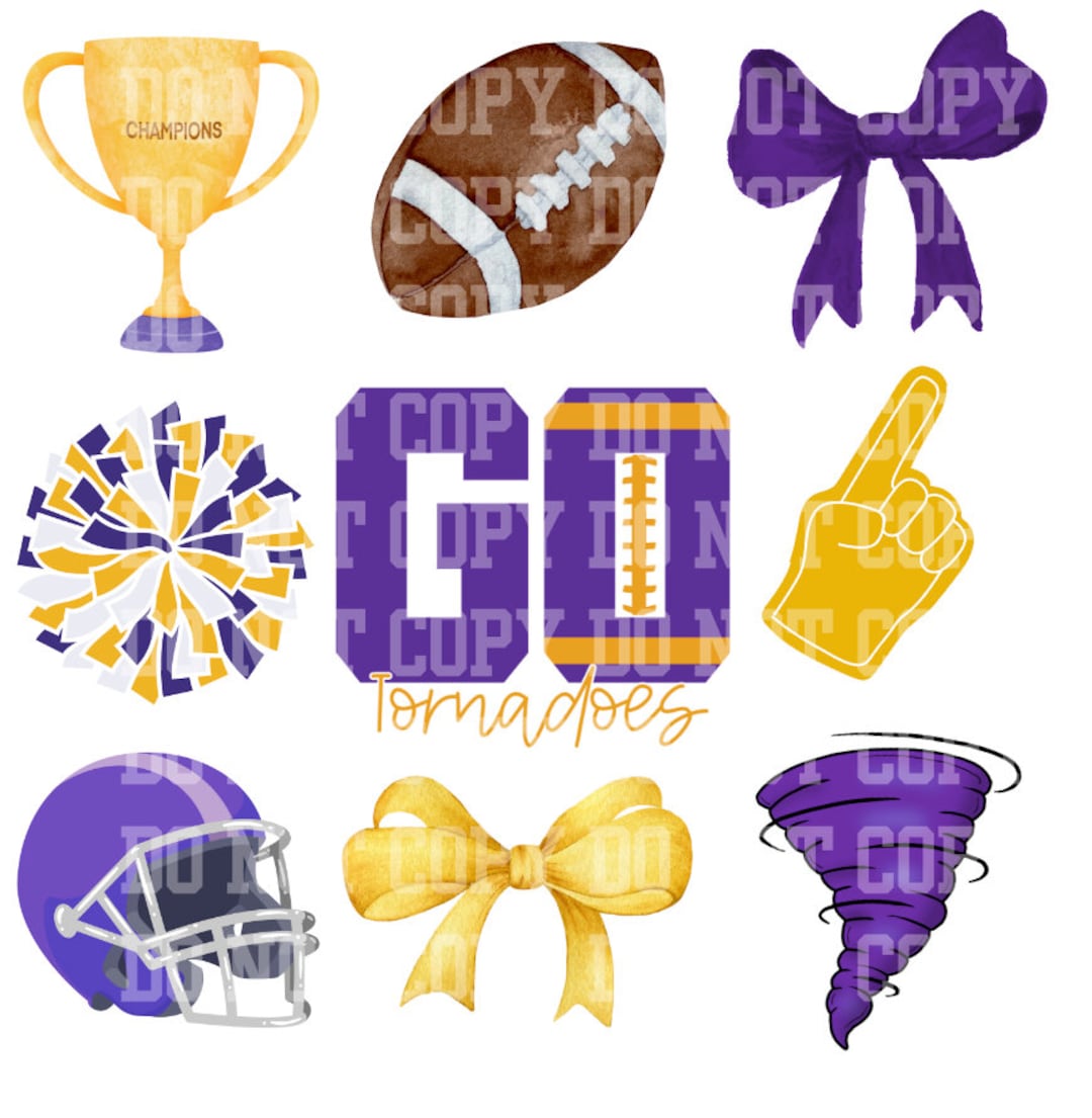 School Spirit Tornado Purple and Gold Png - Etsy