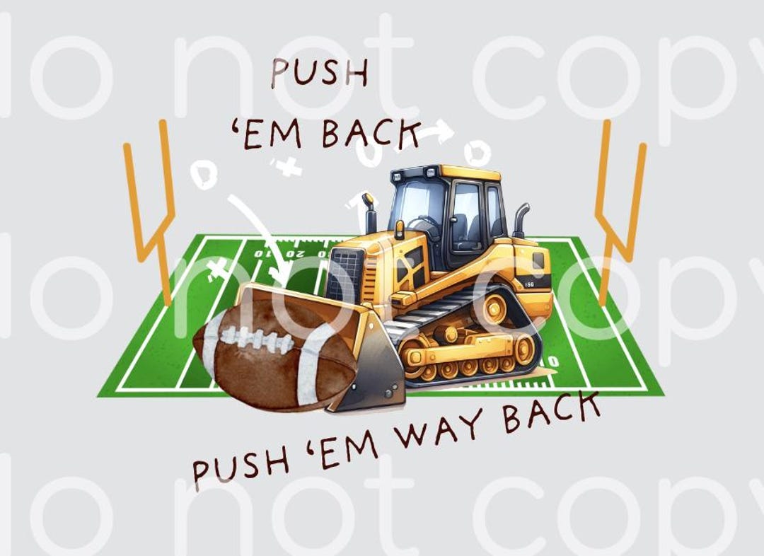 School Spirit Boys Football Push 'em Back PNG Sublimation or DTF Design ...
