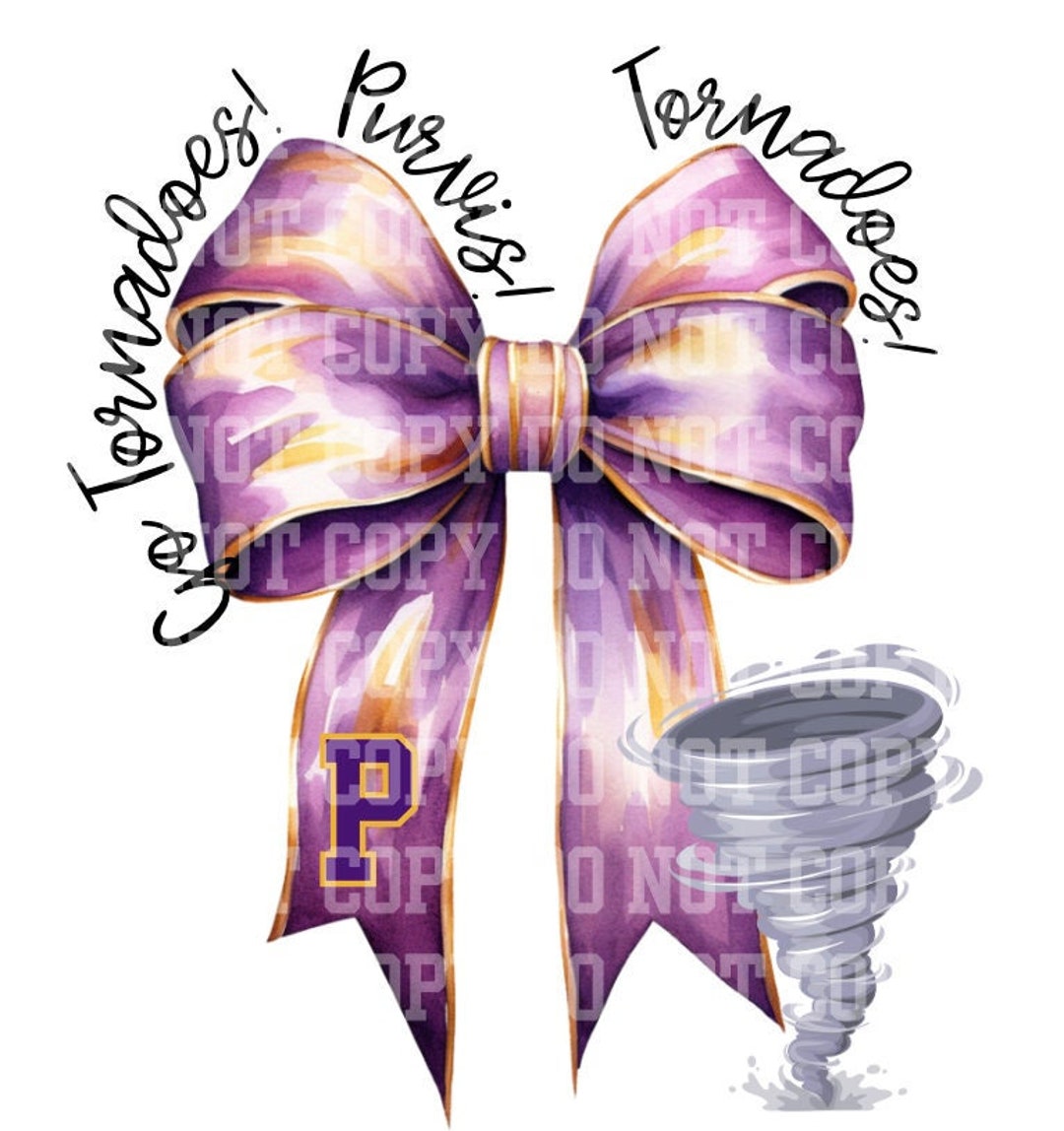 Purvis Tornado Purple and Gold Watercolor Bow Png - Etsy