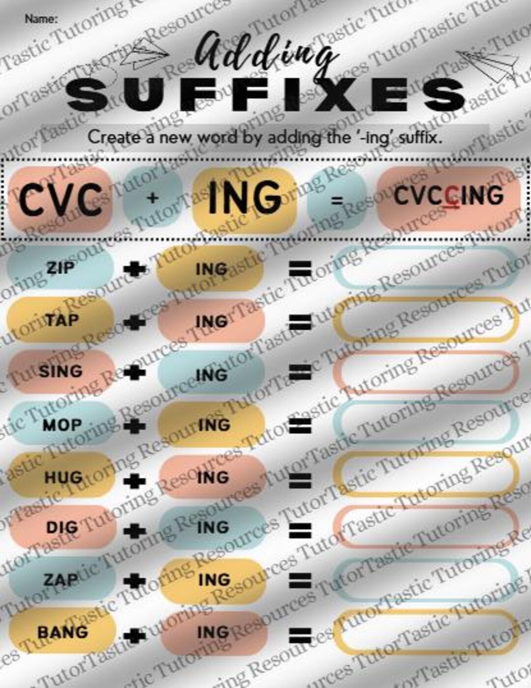 Adding Suffixes Workbook - Etsy