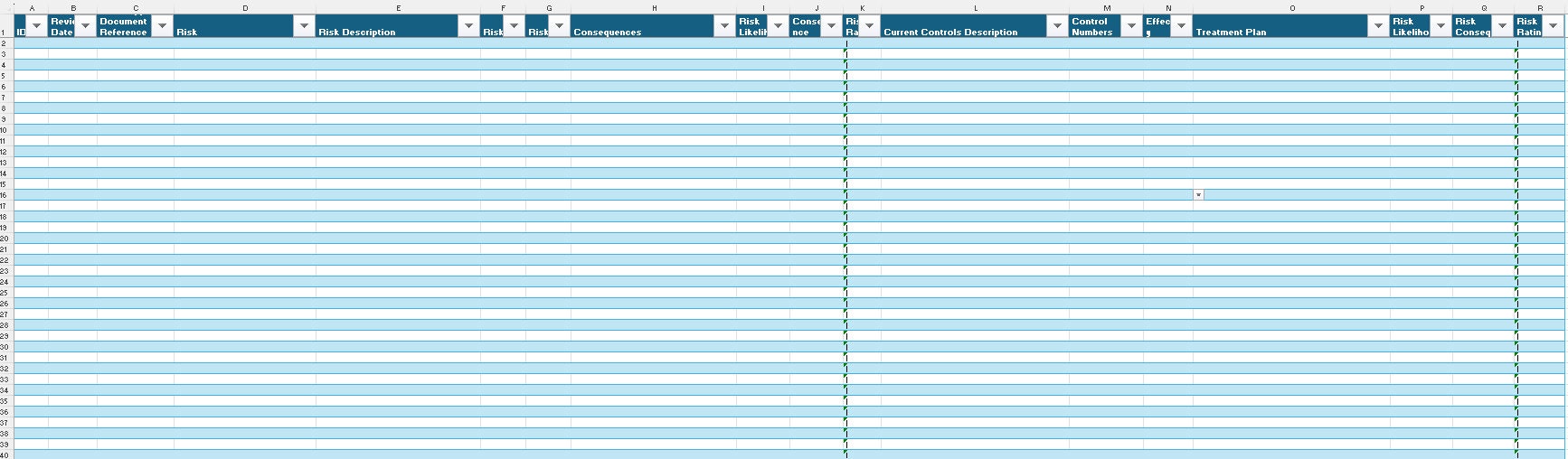 Risk Register Excel Template Risk Management Project Management ...