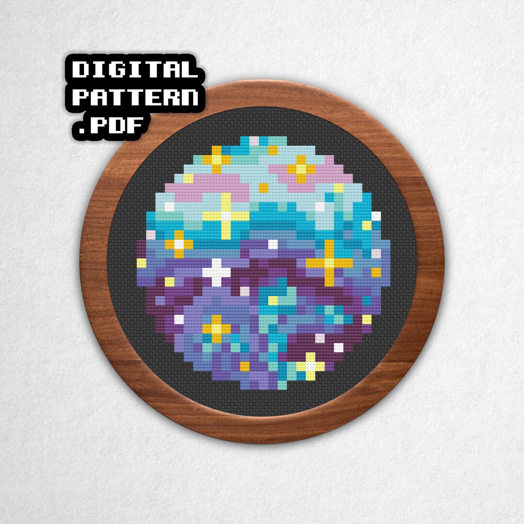 Starry Galaxy - Small Cross Stitch Pattern PDF, 3x3 Block Pixel Art ...