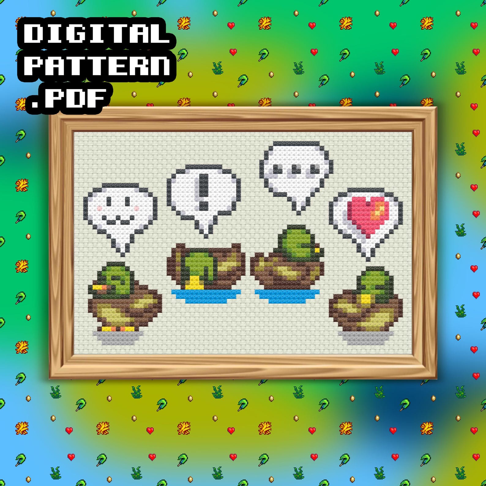 Stardew Duck Sprites - Bite Sized Sprite Display Cross Stitch Pattern ...