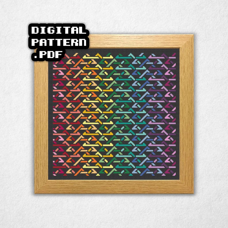 Intertwined Vertical Triangles - Cross Stitch Pattern PDF, Geometric ...