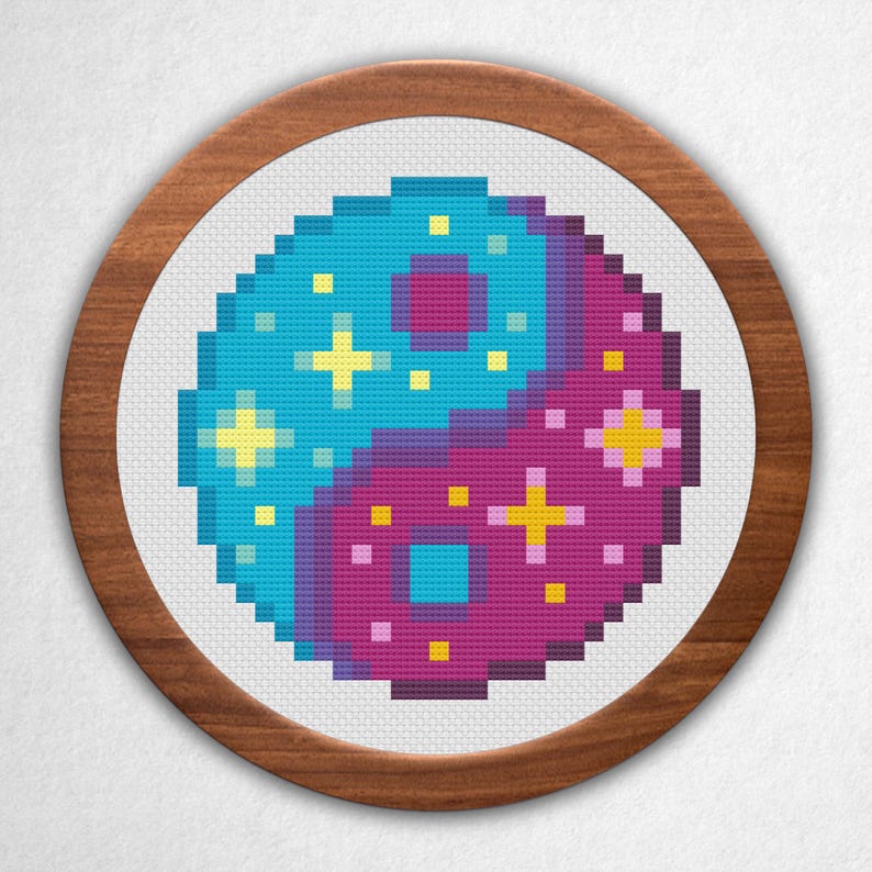 Yin Yang - Small Cross Stitch Pattern PDF, 3x3 Block Pixel Art Style ...