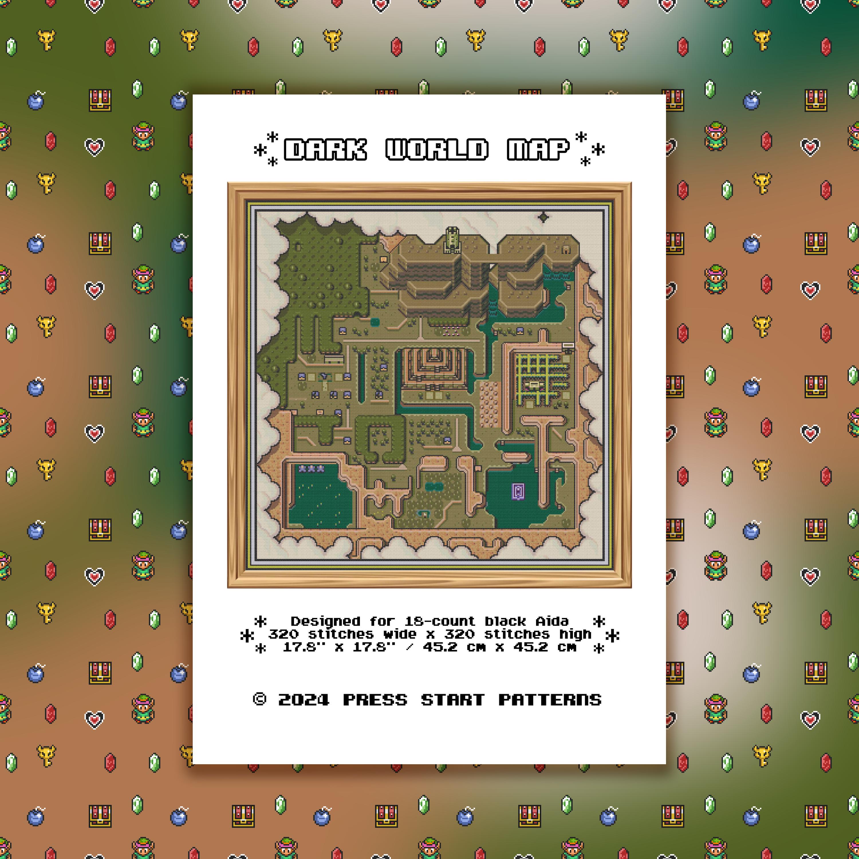 Light & Dark World Maps BUNDLE Game Scene Cross Stitch Pattern, Instant ...