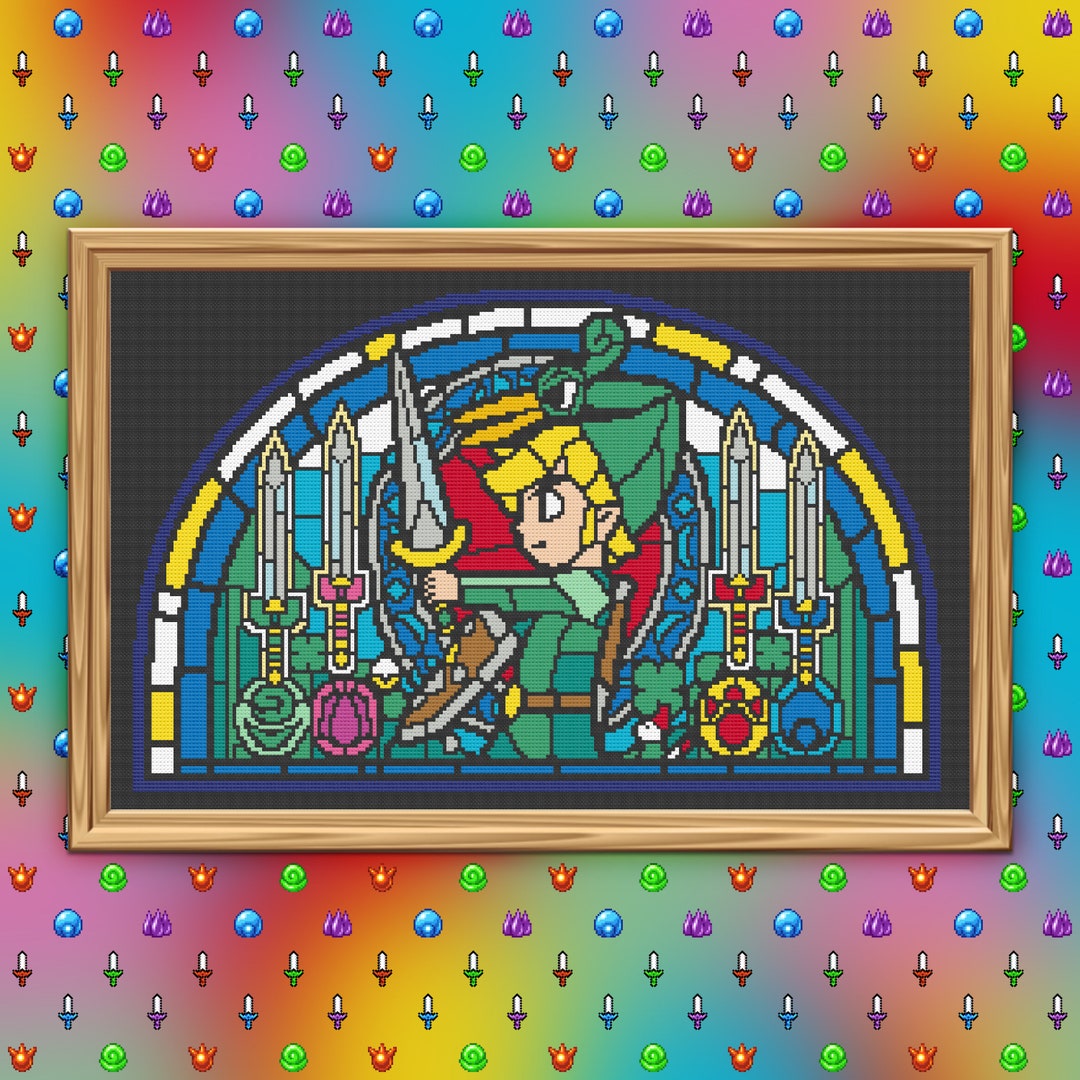 Legendary Swords Stained Glass Style Cross Stitch Pattern, Instant ...