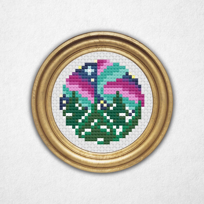 Aurora Borealis - Mini Cross Stitch Pattern PDF, Pixel Art Style ...