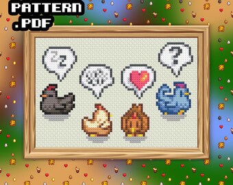 Stardew Duck Sprites - Bite Sized Sprite Display Cross Stitch Pattern ...