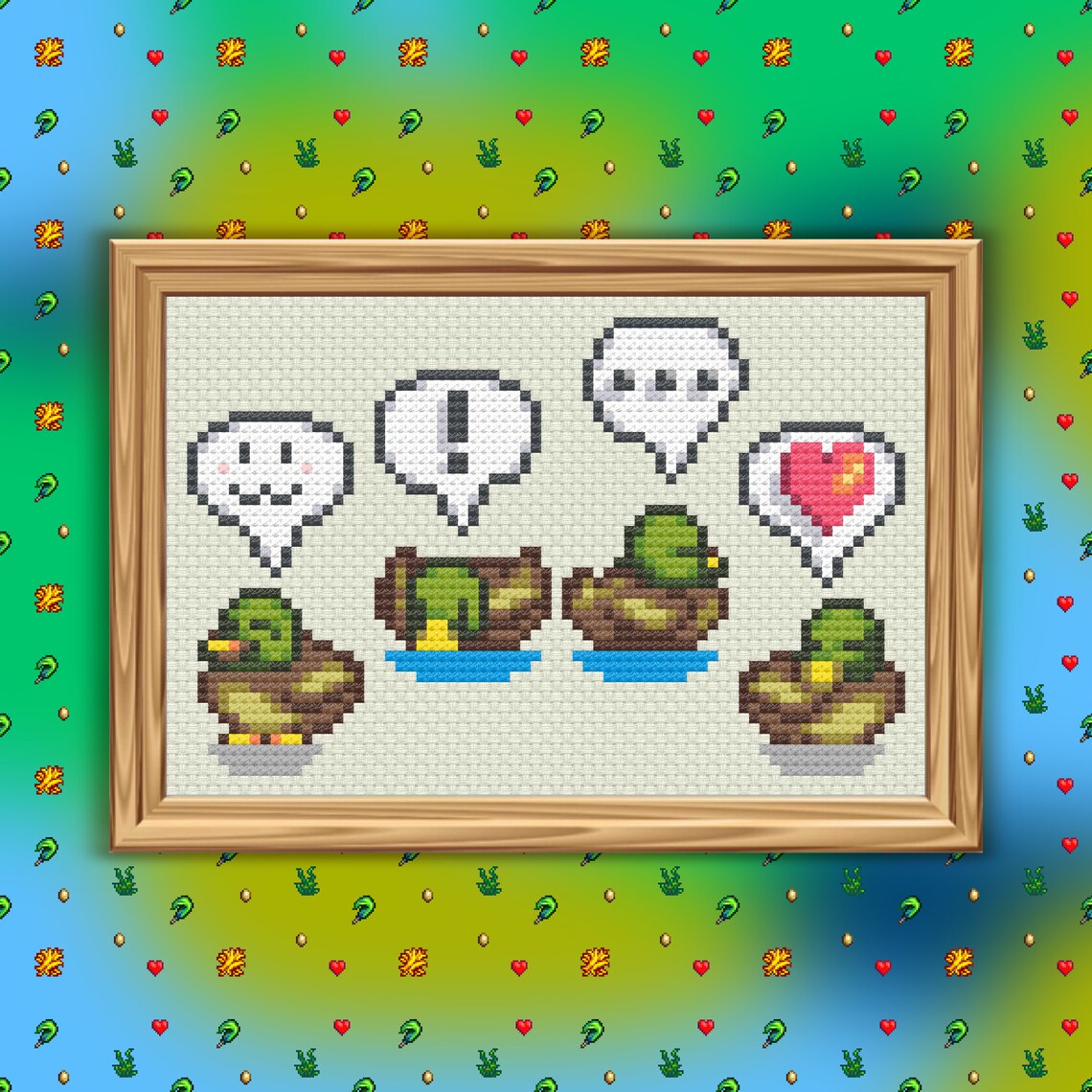 Stardew Duck Sprites - Bite Sized Sprite Display Cross Stitch Pattern ...