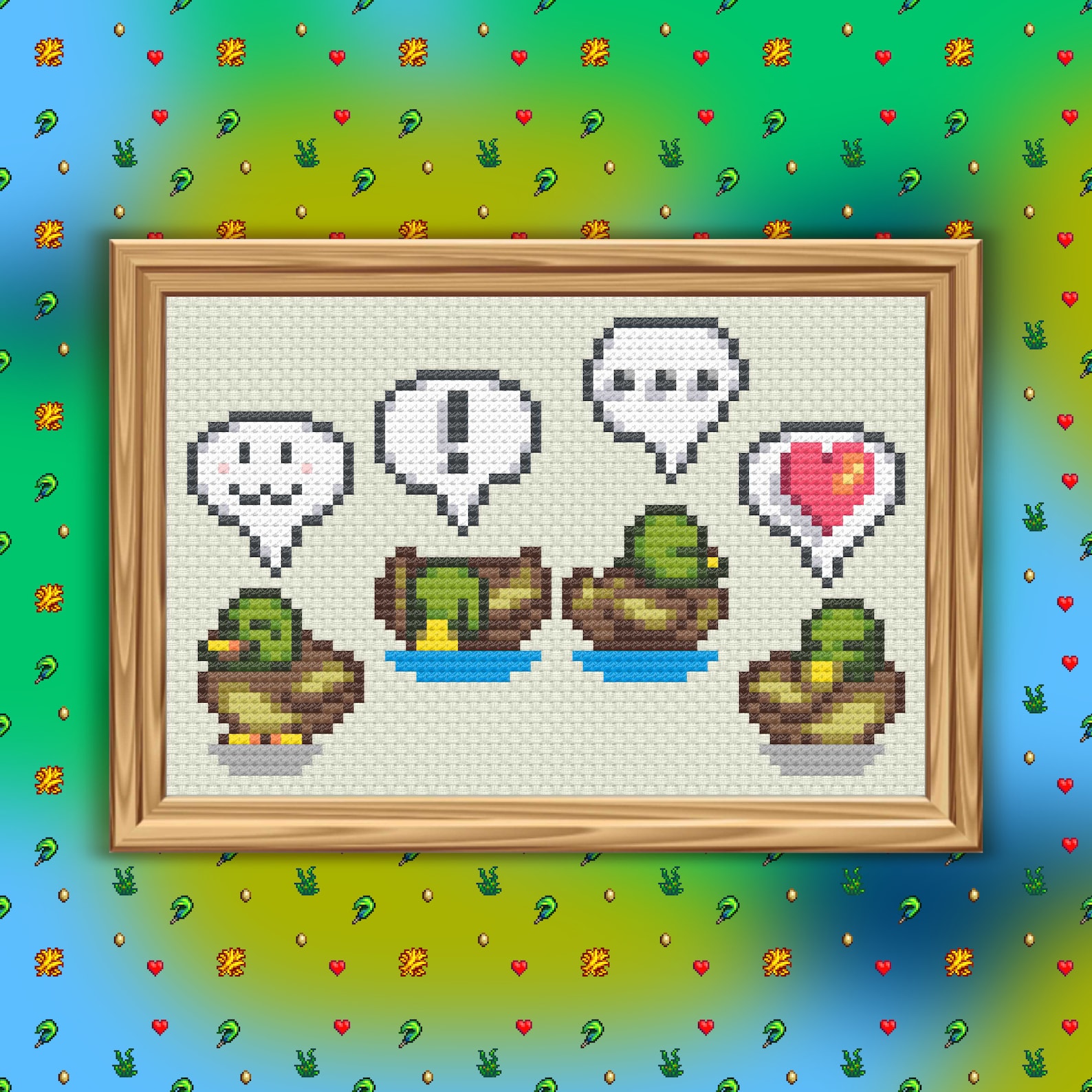 Stardew Duck Sprites - Bite Sized Sprite Display Cross Stitch Pattern ...