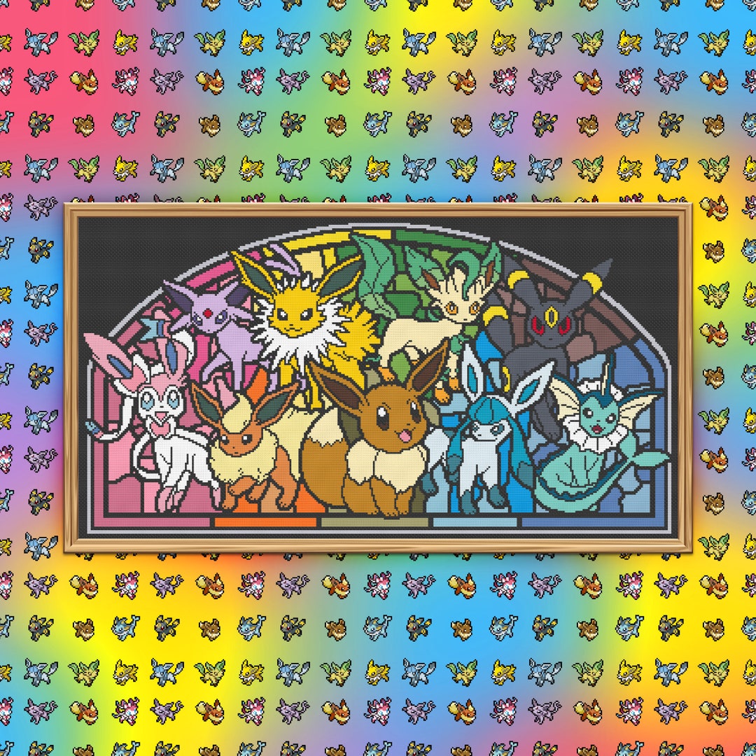 Rainbow of Evolutions Stained Glass Style Cross Stitch Pattern, Instant ...