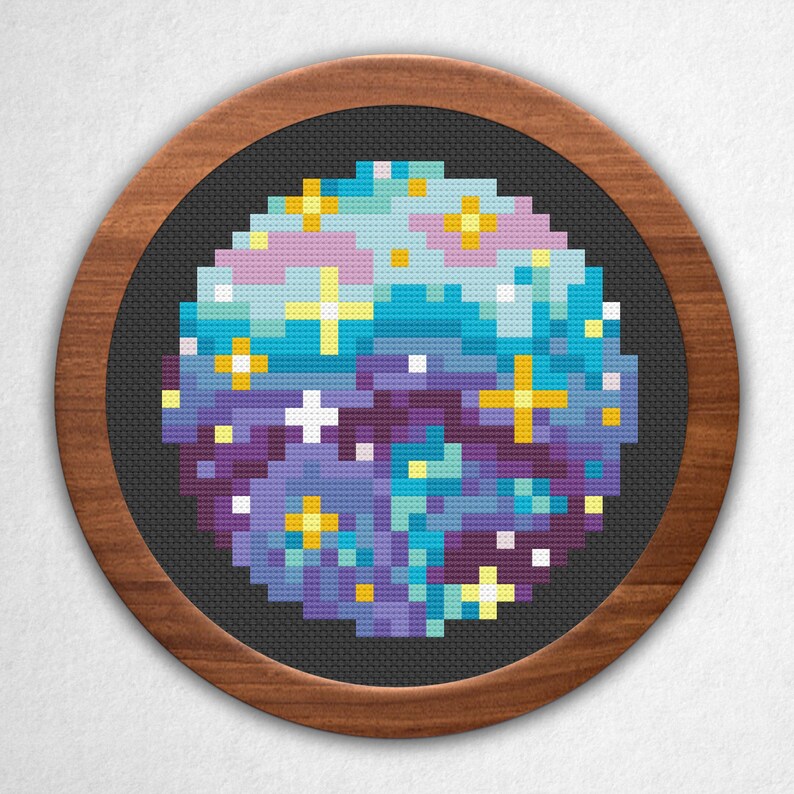 Starry Galaxy - Small Cross Stitch Pattern PDF, 3x3 Block Pixel Art ...
