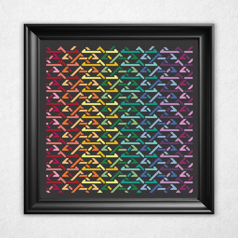 Intertwined Vertical Triangles - Cross Stitch Pattern PDF, Geometric ...