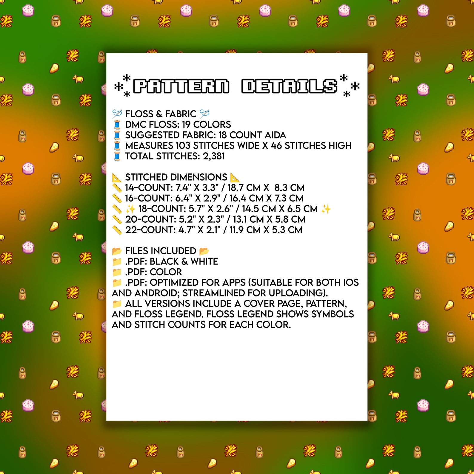 Stardew Cow Sprites - Bite Sized Sprite Display Cross Stitch Pattern ...