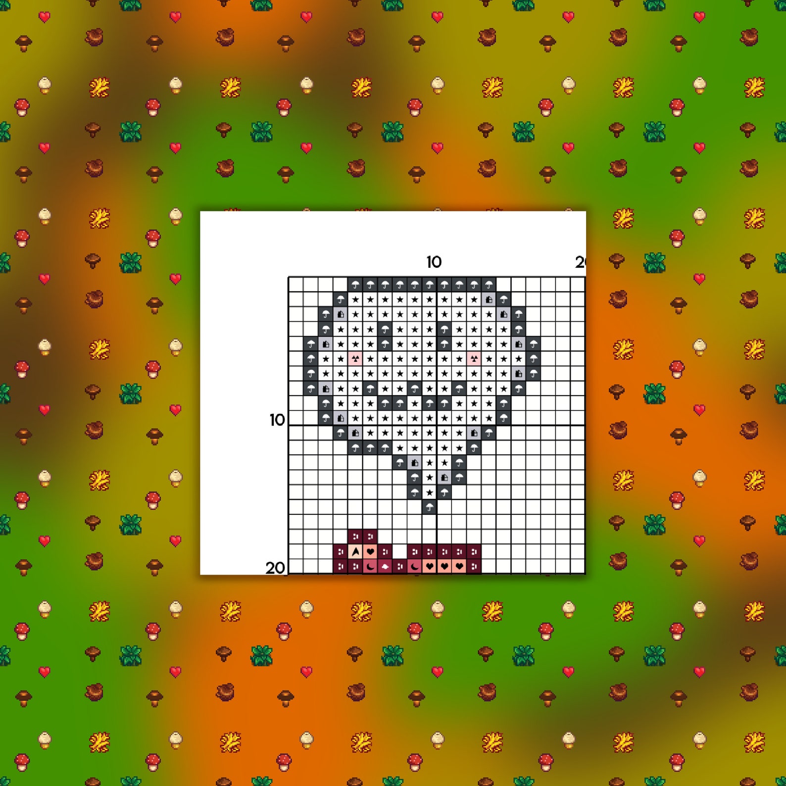 Stardew Pig Sprites - Bite Sized Sprite Display Cross Stitch Pattern ...