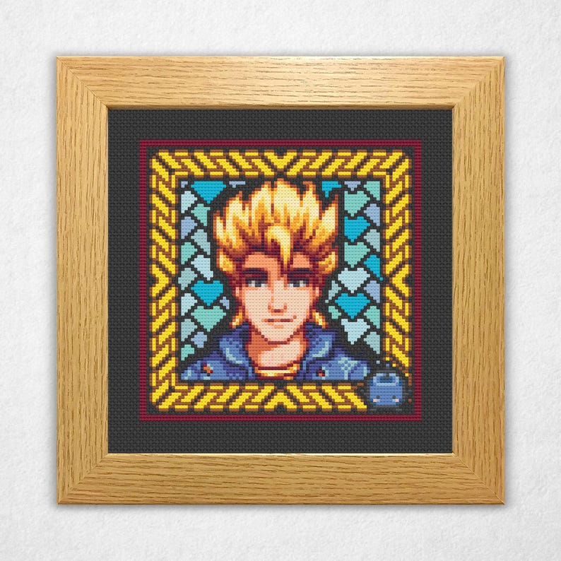 Sam Portrait - Stardew Valley Cross Stitch Pattern PDF, Stained Glass ...