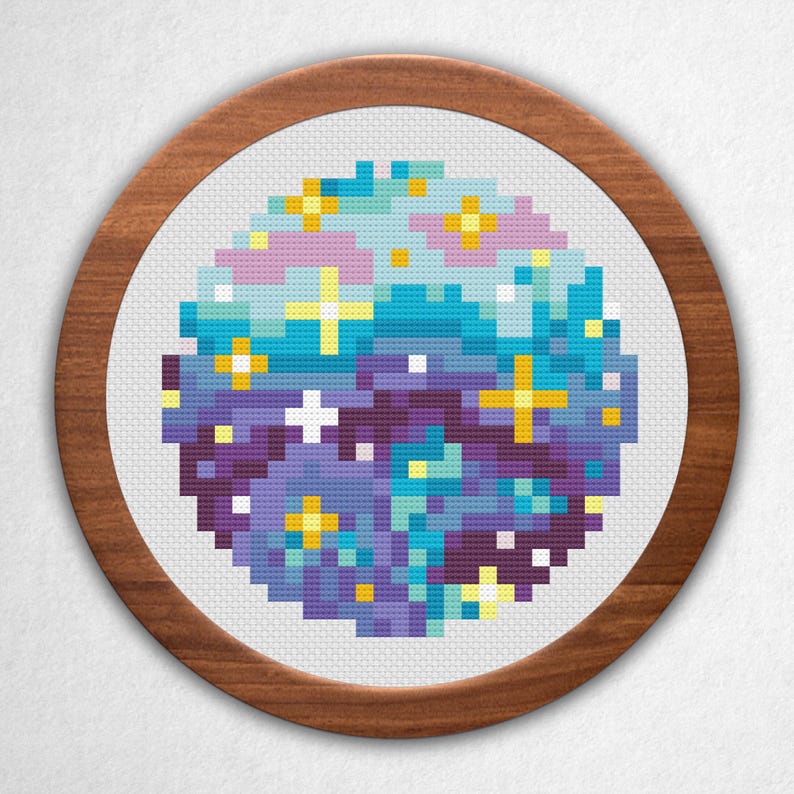 Starry Galaxy - Small Cross Stitch Pattern PDF, 3x3 Block Pixel Art ...