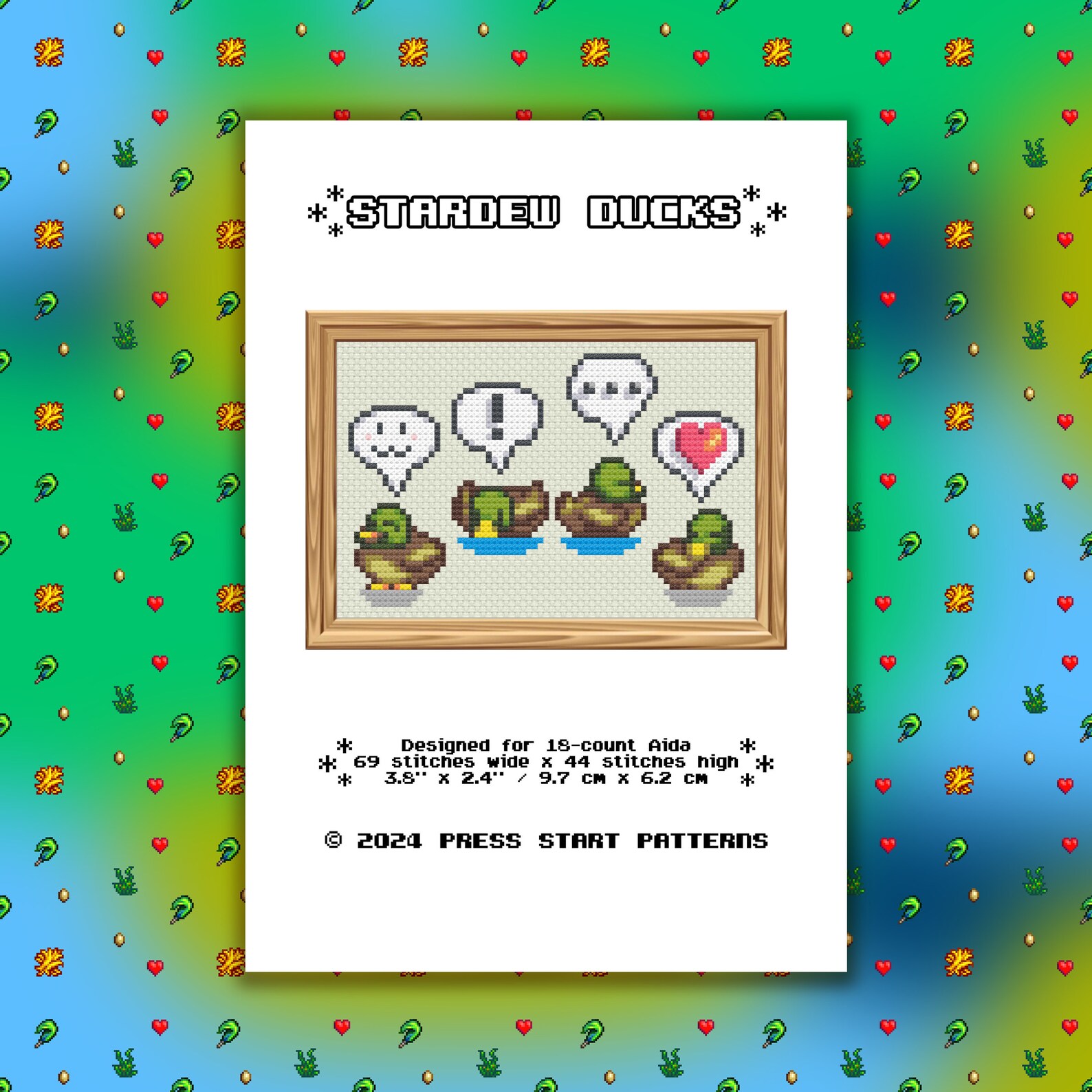 Stardew Duck Sprites - Bite Sized Sprite Display Cross Stitch Pattern ...