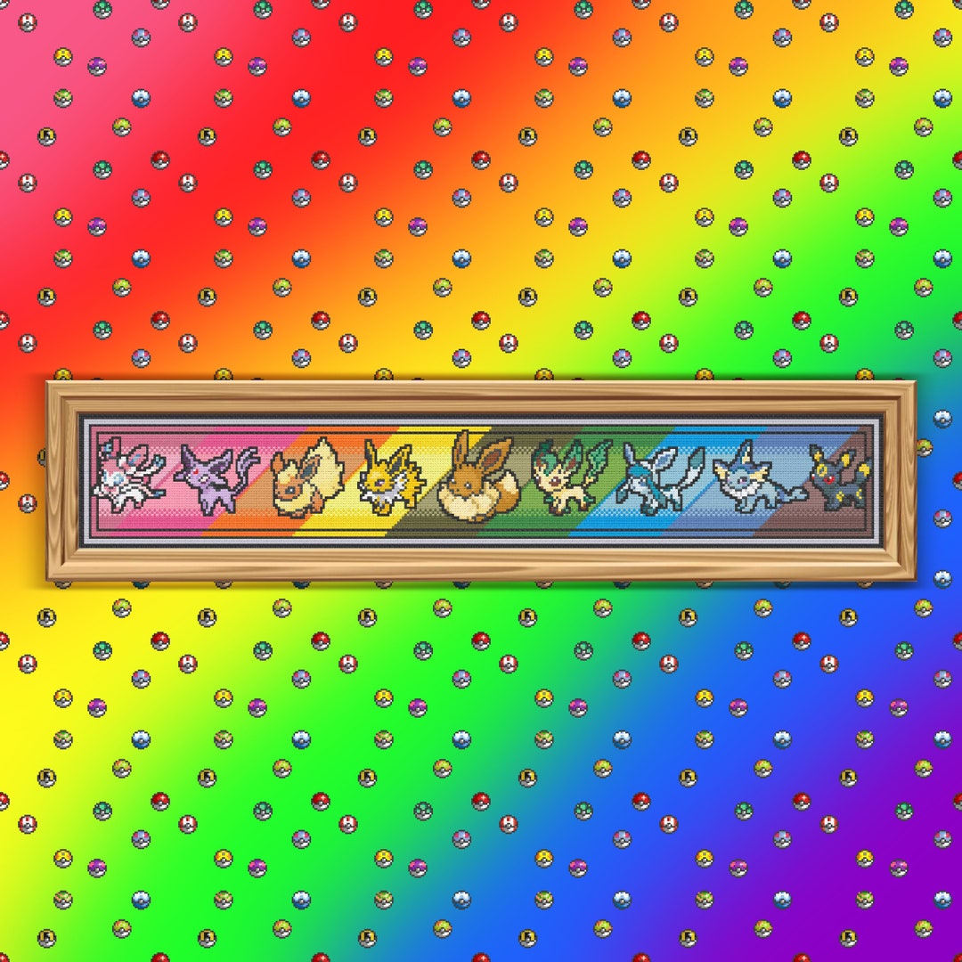 Eeveelutions Sprite Banner Cross Stitch Pattern - Etsy