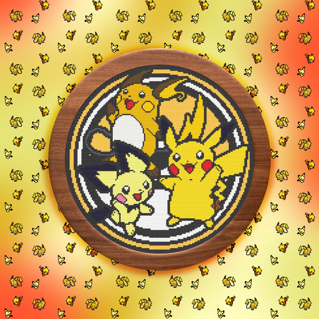 Pika Crew Evolution Stained Glass Cross Stitch Pattern - Etsy