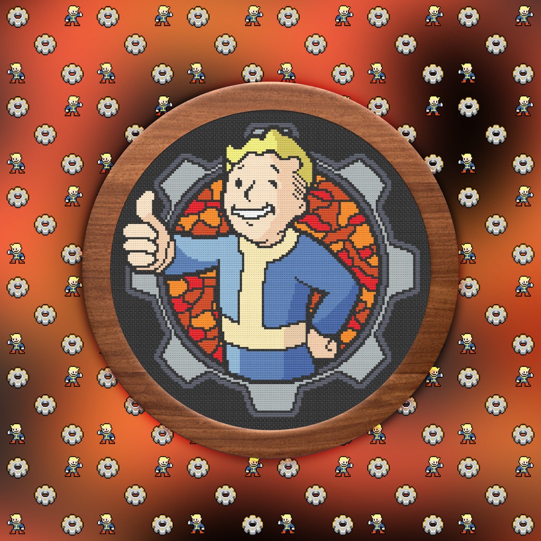 Vault Boy - Stained Glass Style Cross Stitch Pattern, Instant Download ...