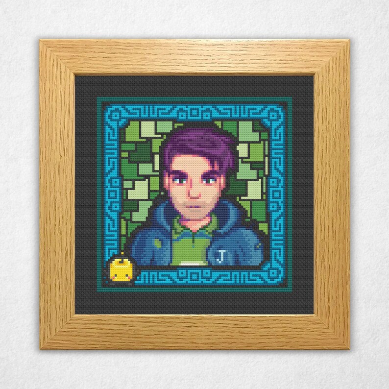 Shane Portrait - Stardew Valley Cross Stitch Pattern PDF, Stained Glass ...