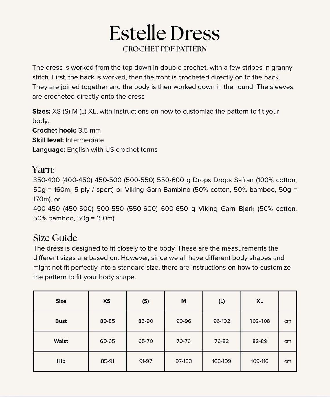Crochet Summer Dress Pattern | PDF | Intermediate | Estelle Dress - Etsy