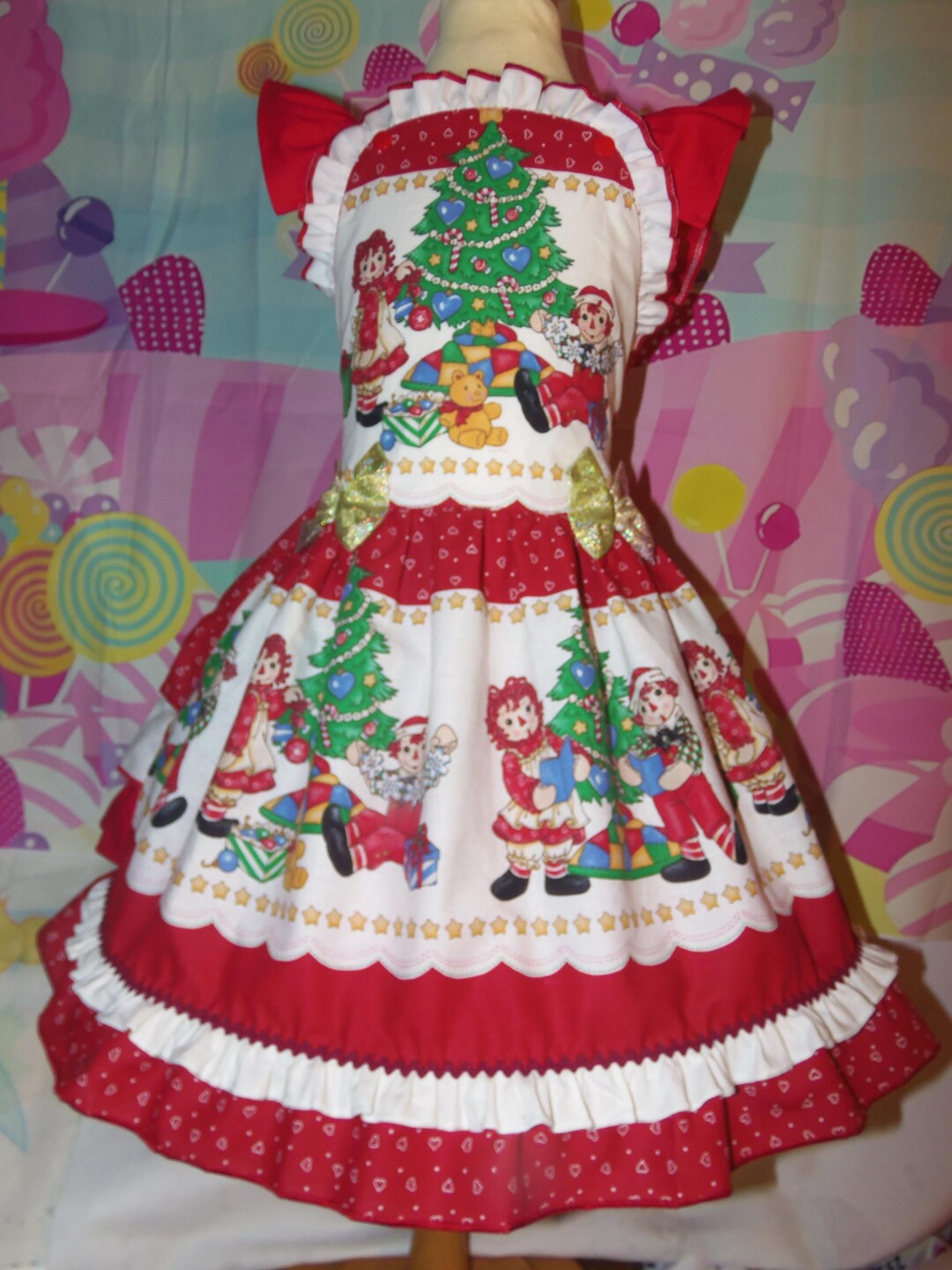 Raggedy Ann and Andy Daisy Kingdom Vintage 1990 Dolls Fabric Ruffles ...